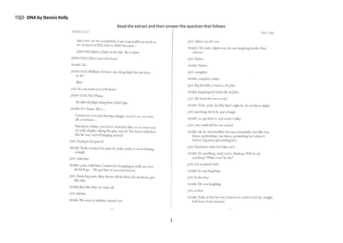 GCSE Literature DNA by Dennis Kelly assessment | Teaching Resources