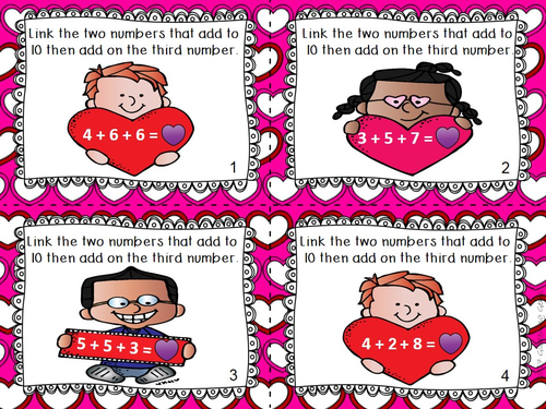 Adding 3 Numbers - Valentine's Day | Teaching Resources