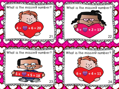 Adding 3 Numbers - Valentine's Day | Teaching Resources