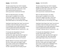 Stealing poem - Carol Ann Duffy - Unseen poetry | Teaching Resources