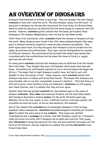 Dinosaur Activity Pack | Teaching Resources