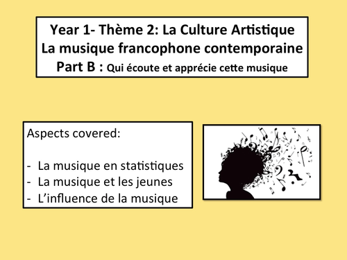 La Musique Francophone Contemporaine- FULL TOPIC- AS FRENCH | Teaching ...