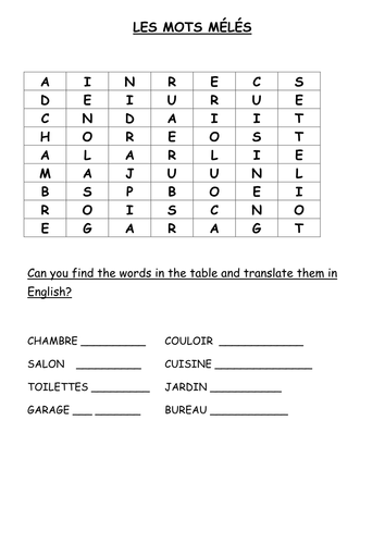 Ma maison - A folder of French resources for KS2 / Early Secondary ...