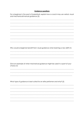 Aqa Gcse Pe 2016 Spec Guidance And Feedback Resources Teaching Resources