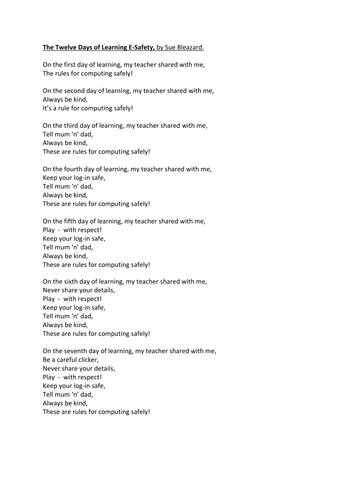 E-Safety Song. All about online safety, KS2, KS3. | Teaching Resources