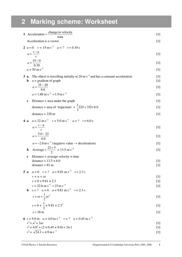 SUVAT equations for science | Teaching Resources
