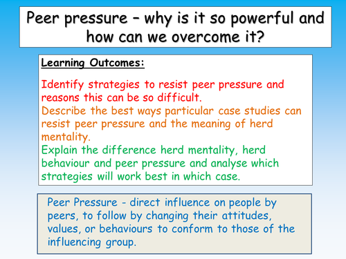 Peer Influence / Pressure + Bullying PSHE | Teaching Resources