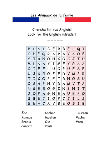 Animaux Word Search Bundle | Teaching Resources