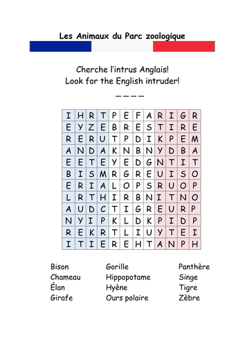 Animaux Word Search Bundle | Teaching Resources