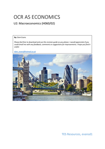 OCR A Level Economics Macroeconomics (H460/0) Revision Guide | Teaching ...