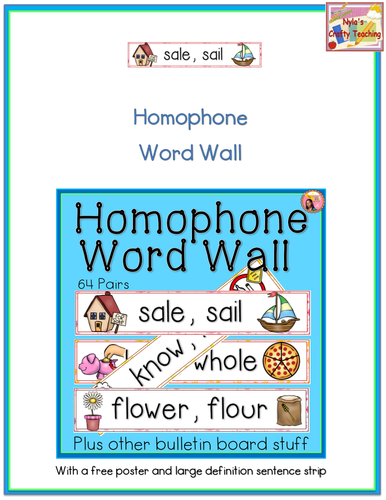 Homophone Word Wall | Teaching Resources