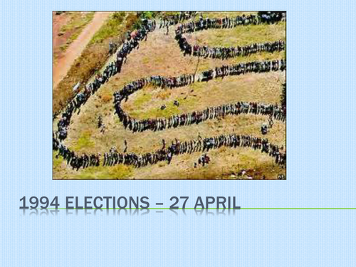 South Africa's First Democratic Elections 1994 | Teaching Resources