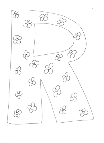 Capital Letter R (Floral Pattern) Colouring Page | Teaching Resources