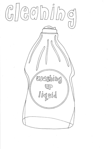 Washing Up Liquid Bottle: Colouring Page (Daily Routine, Keeping ...