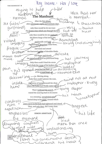 Eduqas poetry anthology annotated poems | Teaching Resources