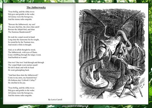 Jabberwocky KS2 poetry comprehension and answers - 10 questions and ...