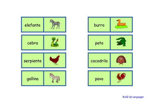 Animales juego-domino | Teaching Resources