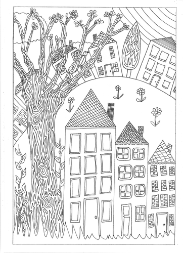 Where We Live? (Settlements and Buildings) Colouring Page | Teaching ...