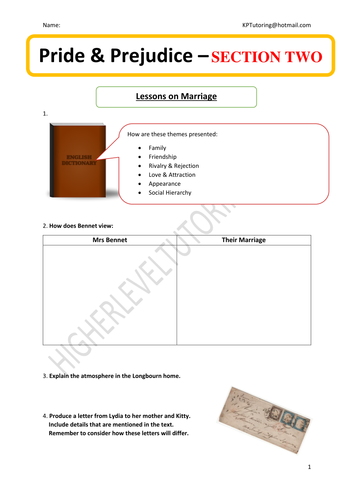 19th Century Novel: JANE AUSTEN: Pride and Prejudice - SECTION 2 ...