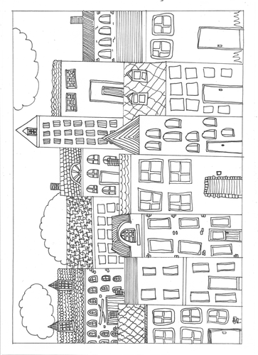 Town, City, and Settlement Colouring Page | Teaching Resources