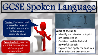 GCSE Spoken Language Presentations 9-1. Mini Scheme of Work. AQA ...