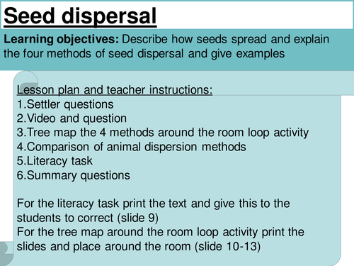 Seed dispersal methods | Teaching Resources