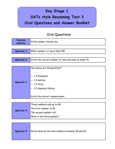 Year 2, SATs style Reasoning and Arithmetic Combined Pack 3 (New ...