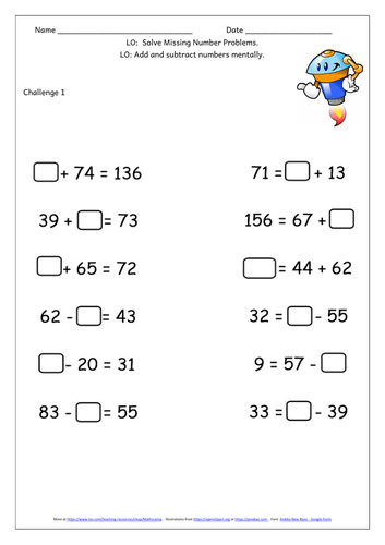 Addition and Subtraction Year 3 (Y4 Y5) Maths Mastery Missing Number ... Addition and Subtraction Year 3 (Y4 Y5) Maths Mastery Missing Number ...
