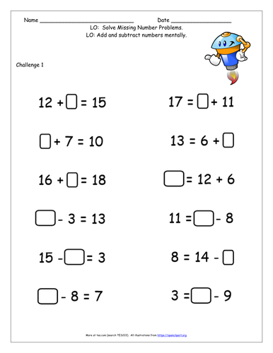 KS2 Y3 Y4 Y5 Maths Mastery Missing Number & Missing Digits Problems ...