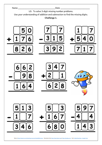 Addition and Subtraction Year 3 (Y4 Y5) Maths Mastery Missing Number ... Addition and Subtraction Year 3 (Y4 Y5) Maths Mastery Missing Number ...
