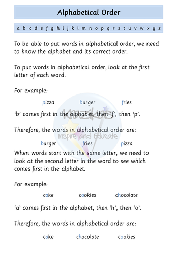 Alphabetical Order Workbook | Teaching Resources