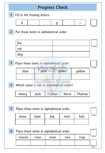 Alphabetical Order Workbook | Teaching Resources