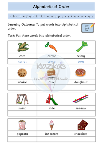 Alphabetical Order Workbook | Teaching Resources