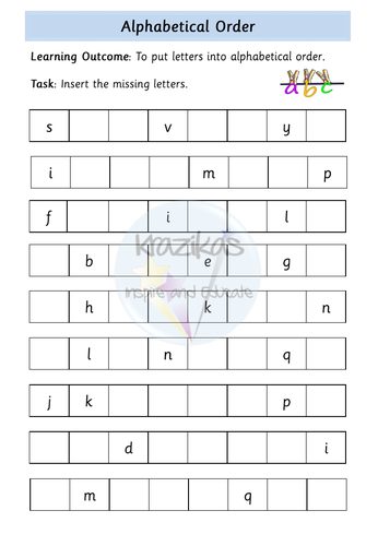 Alphabetical Order Workbook | Teaching Resources