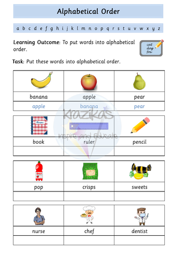 Alphabetical Order Workbook | Teaching Resources
