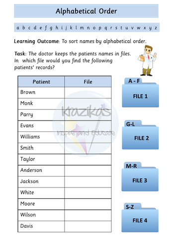 Alphabetical Order Workbook | Teaching Resources