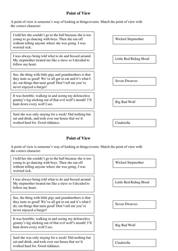 Point of View Literacy Lesson | Teaching Resources