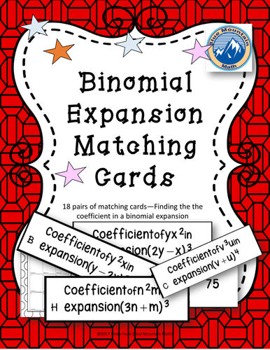 Binomial Expansion Coefficients Matching Card Set | Teaching Resources