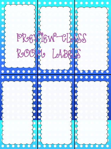 250 -Polka Dot- Editable - Classroom Labels | Teaching Resources