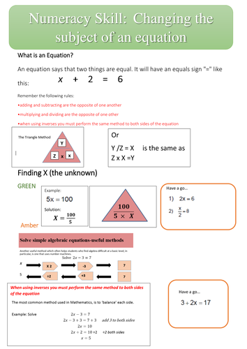 Numeracy Skills Sheets for GCSE Science AQA | Teaching Resources