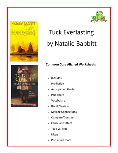 Tuck Everlasting Common Core Aligned 53 Worksheets | Teaching Resources