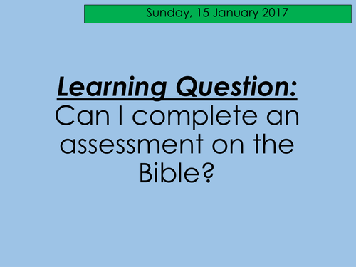 Year 9 Scheme of Work - The Bible | Teaching Resources