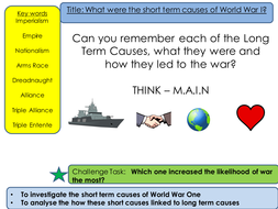 WW1: What were the Short Term causes of the First World War? (Lesson 2 ...