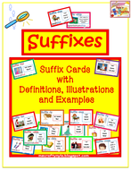 Suffix Cards with Definitions Illustrations and Examples | Teaching ...