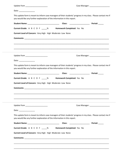 Special Education Collaboration Form | Teaching Resources