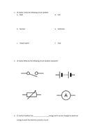 KS3 Electrical Circuits worksheets, crossword, homework, quiz ...
