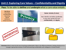 Level 2 HSC Unit 2 care values | Teaching Resources