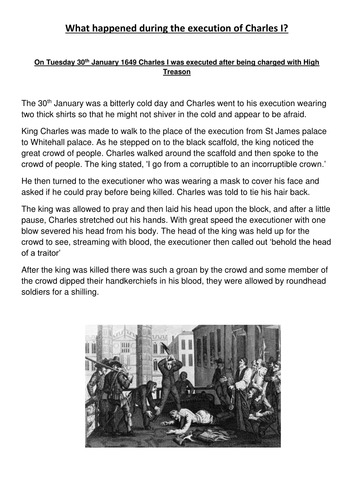 Charles I execution | Teaching Resources