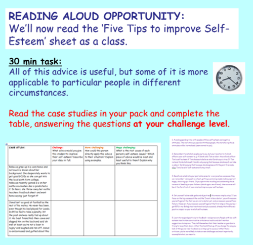 Self Esteem PSHE Lesson | Teaching Resources