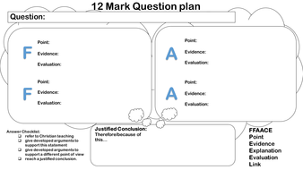 AQA RS RE 12 Mark question plan/ proforma | Teaching Resources